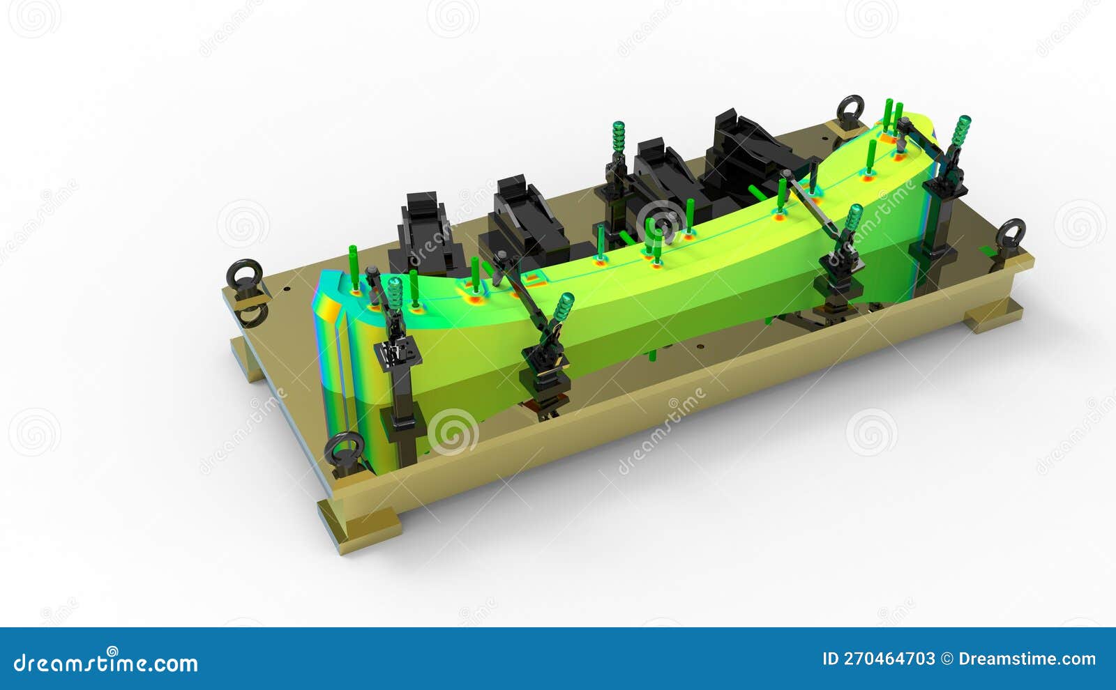 3D Rendering - FEA Analysis of a Mechanical Assembly Used for ...