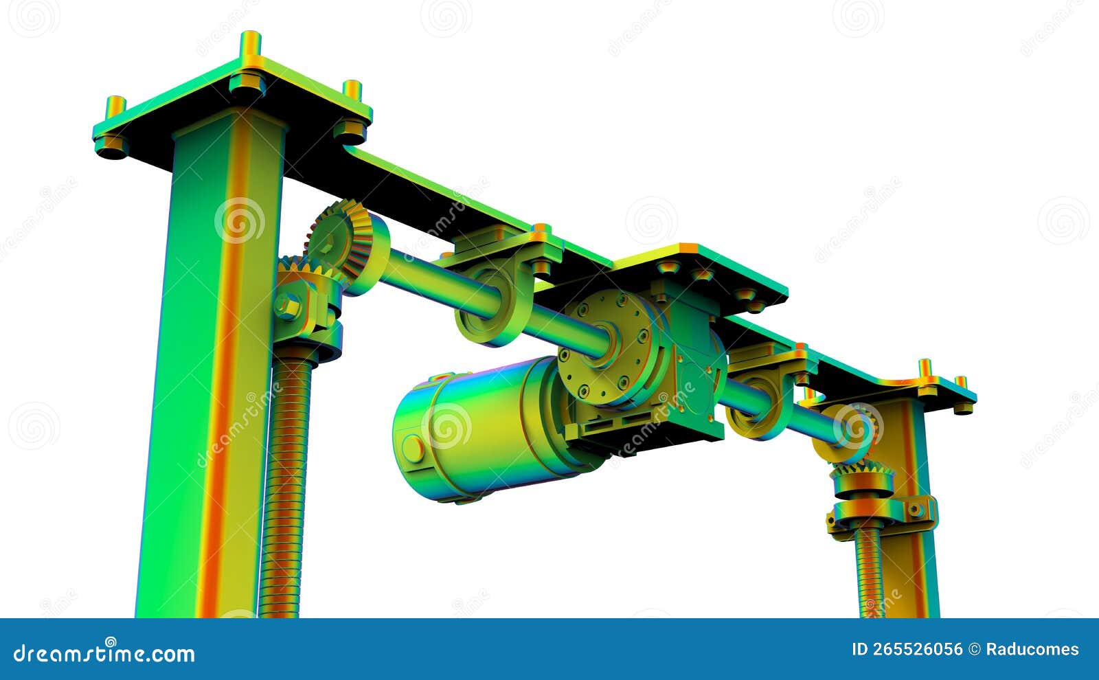 3D Rendering - FEA Analysis of a Mechanical Controlled Platform Stock ...