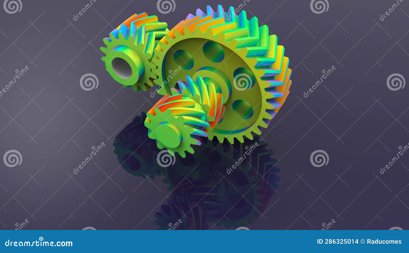 3D Rendering - FEA Cogs Assembly Stock Illustration - Illustration of mechanical, solidworks ...