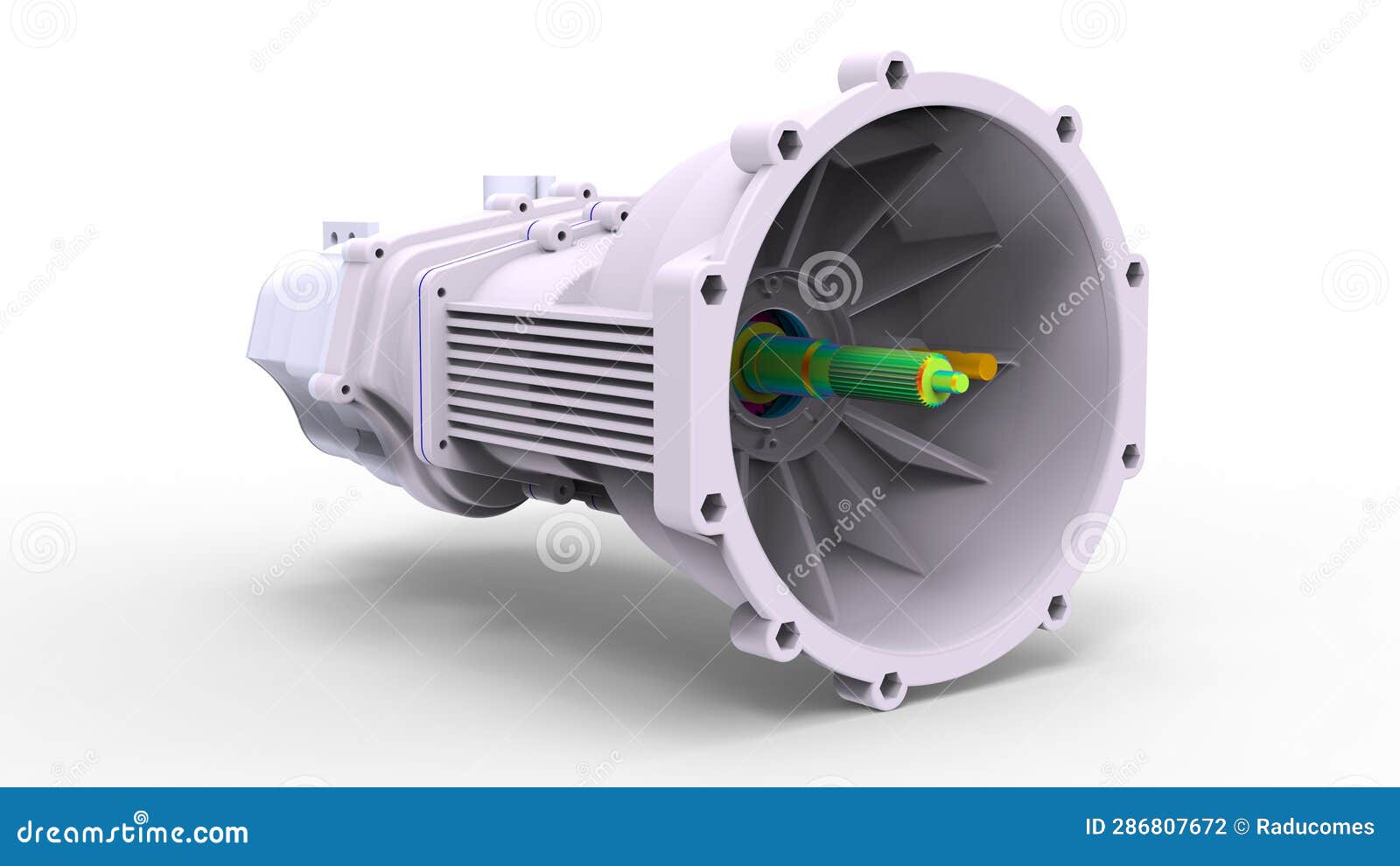 3D Rendering - FEA Study of a Gearbox Inner Shaft Stock Illustration ...