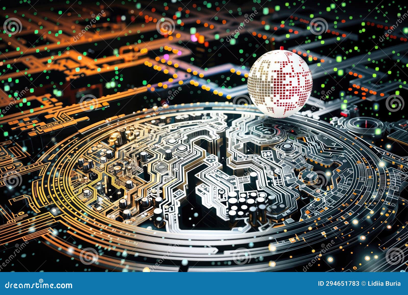 Circuit Board and Planet Earth. 3d Rendering Toned Image, Generative Ai ...