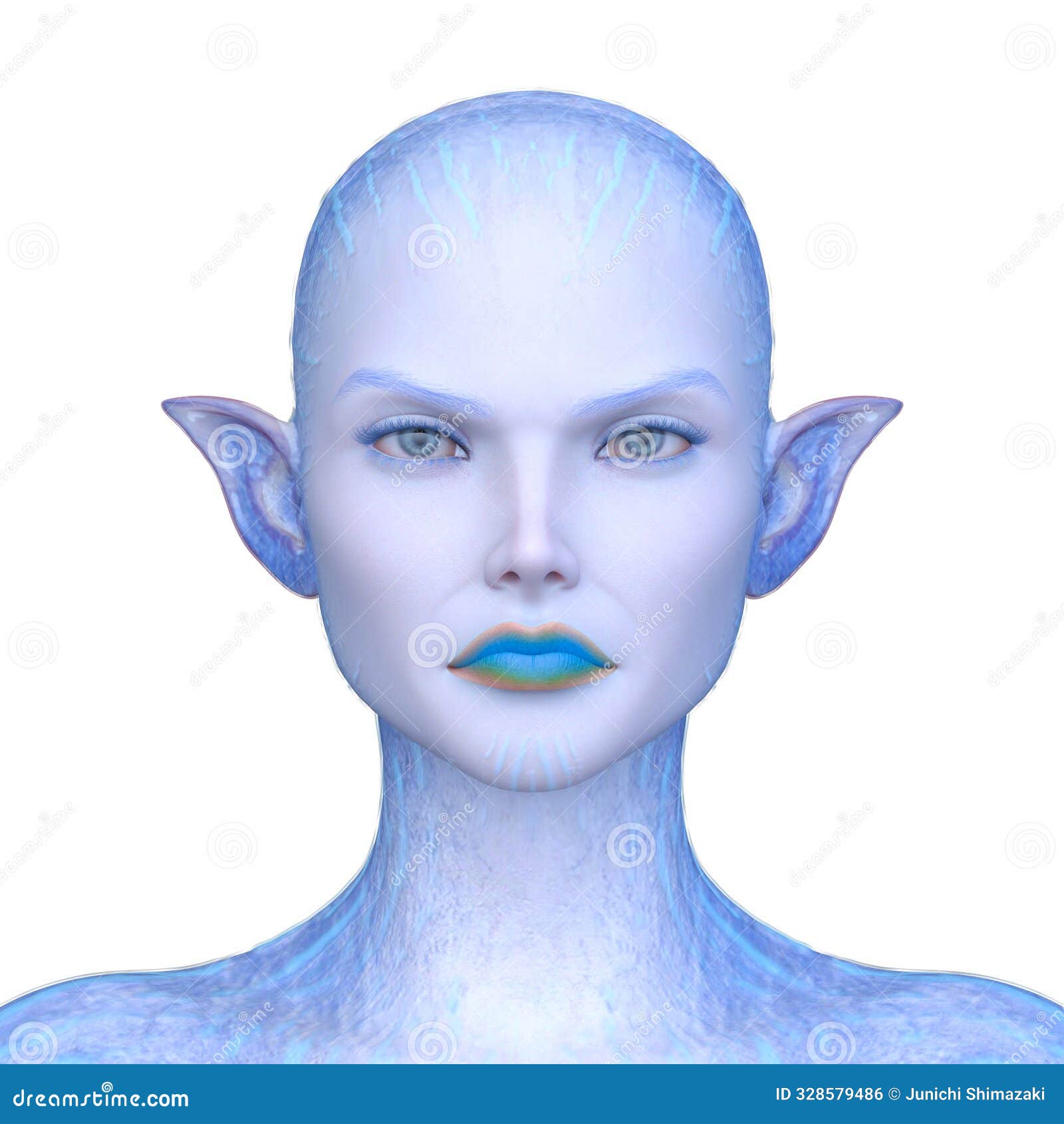 3D Rendering of a Female Alien Face Stock Illustration - Illustration ...