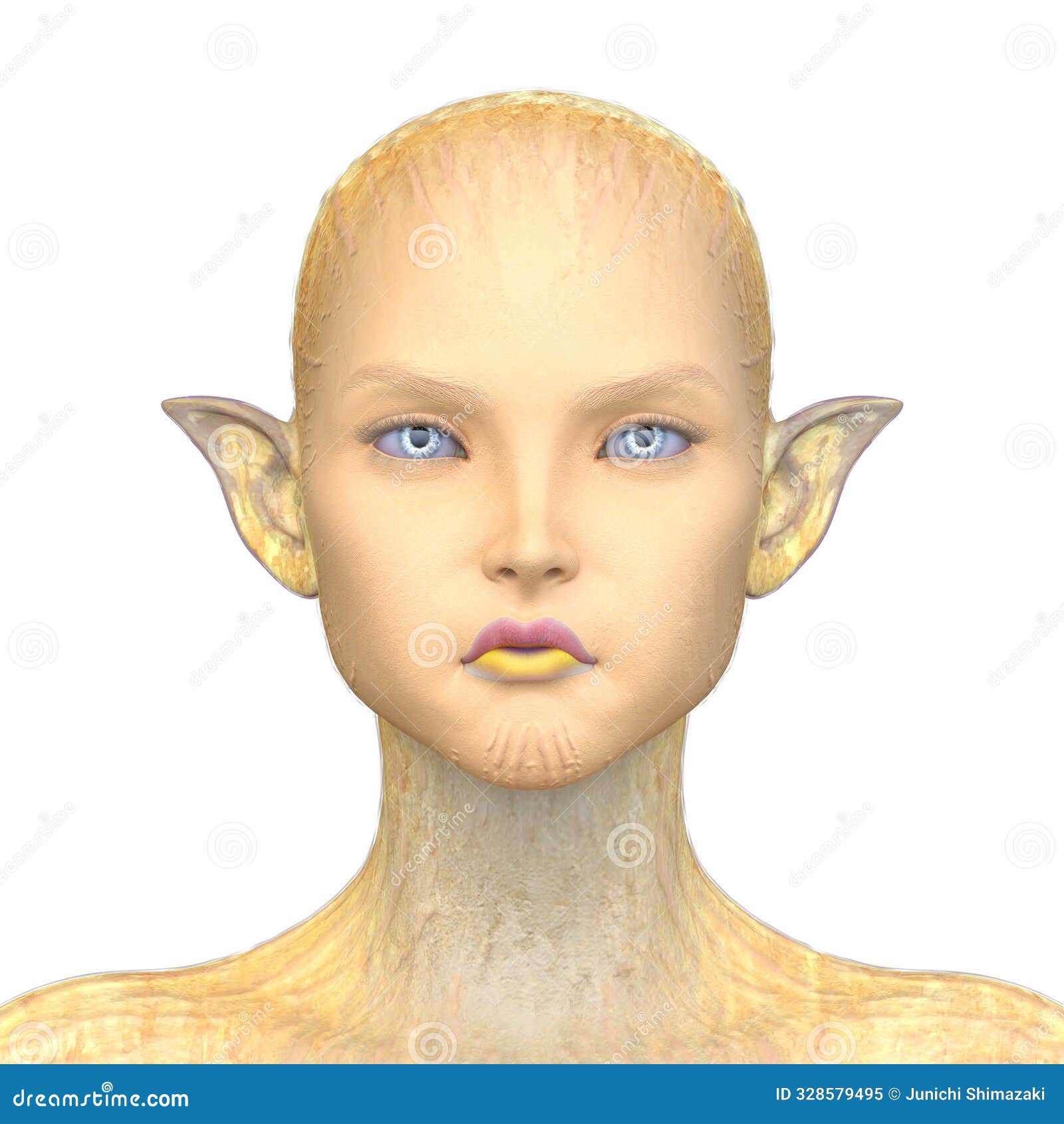 3D Rendering of a Female Alien Face Stock Illustration - Illustration ...