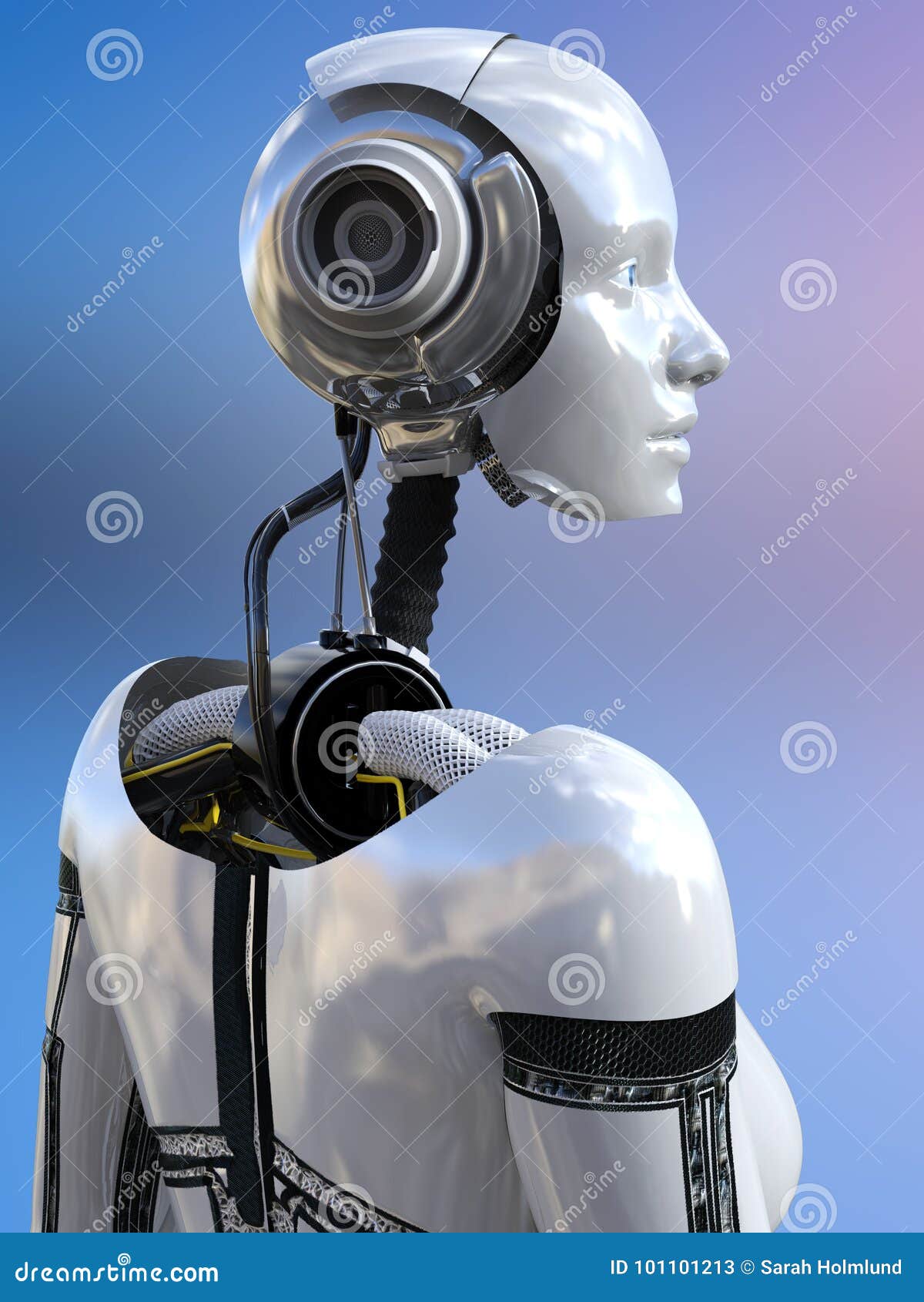 3D Rendering of a Female Android Robot. Stock Illustration ...