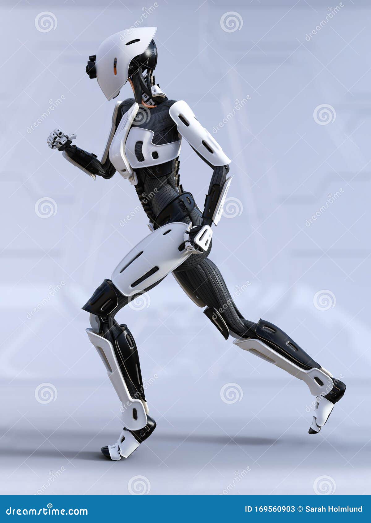 3D Rendering of a Female Android Robot Running Stock Illustration ... 3D Rendering of a Female Android Robot Running Stock Illustration ...