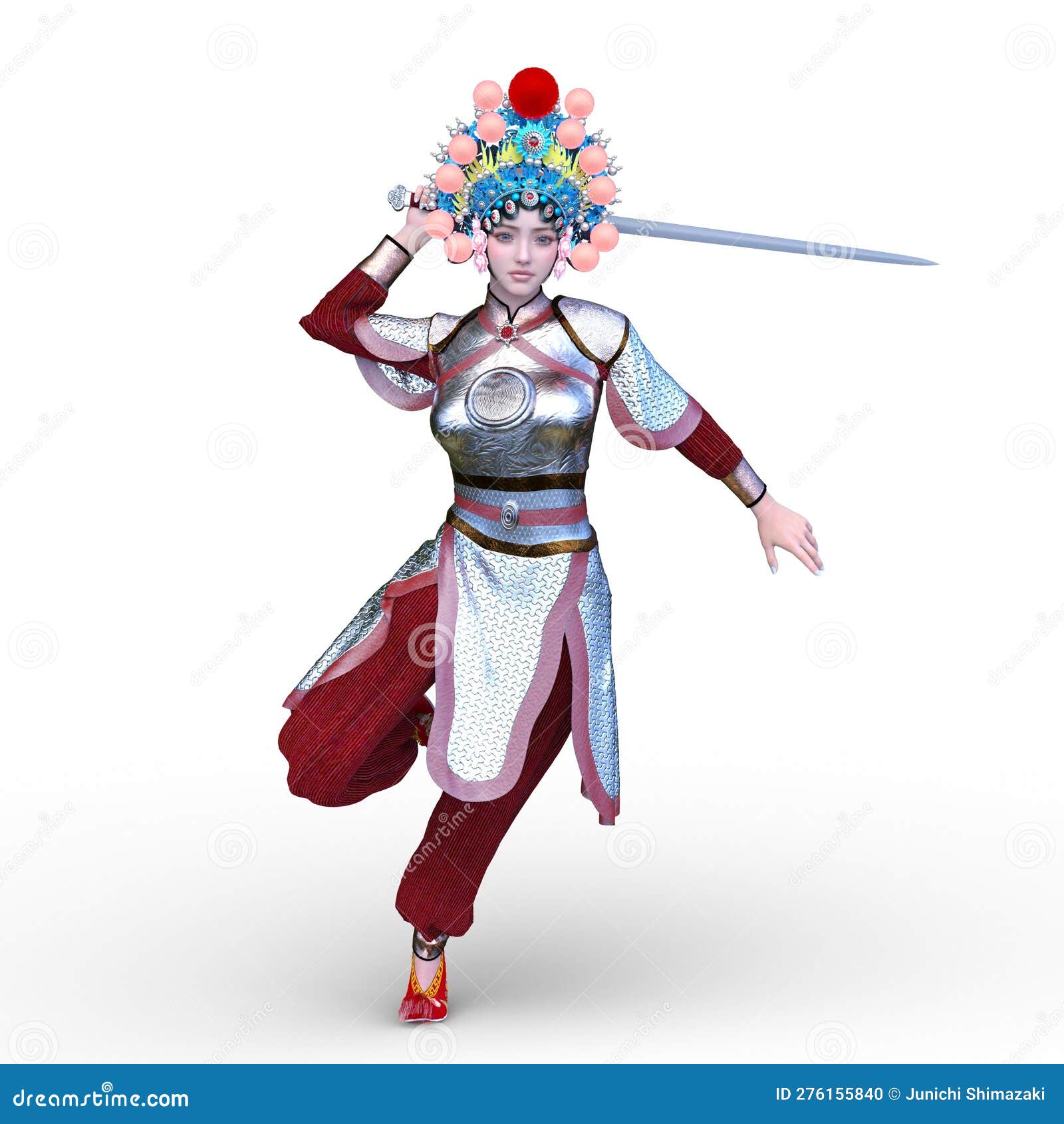 3D Rendering of a Female Fencer Stock Illustration - Illustration of ...