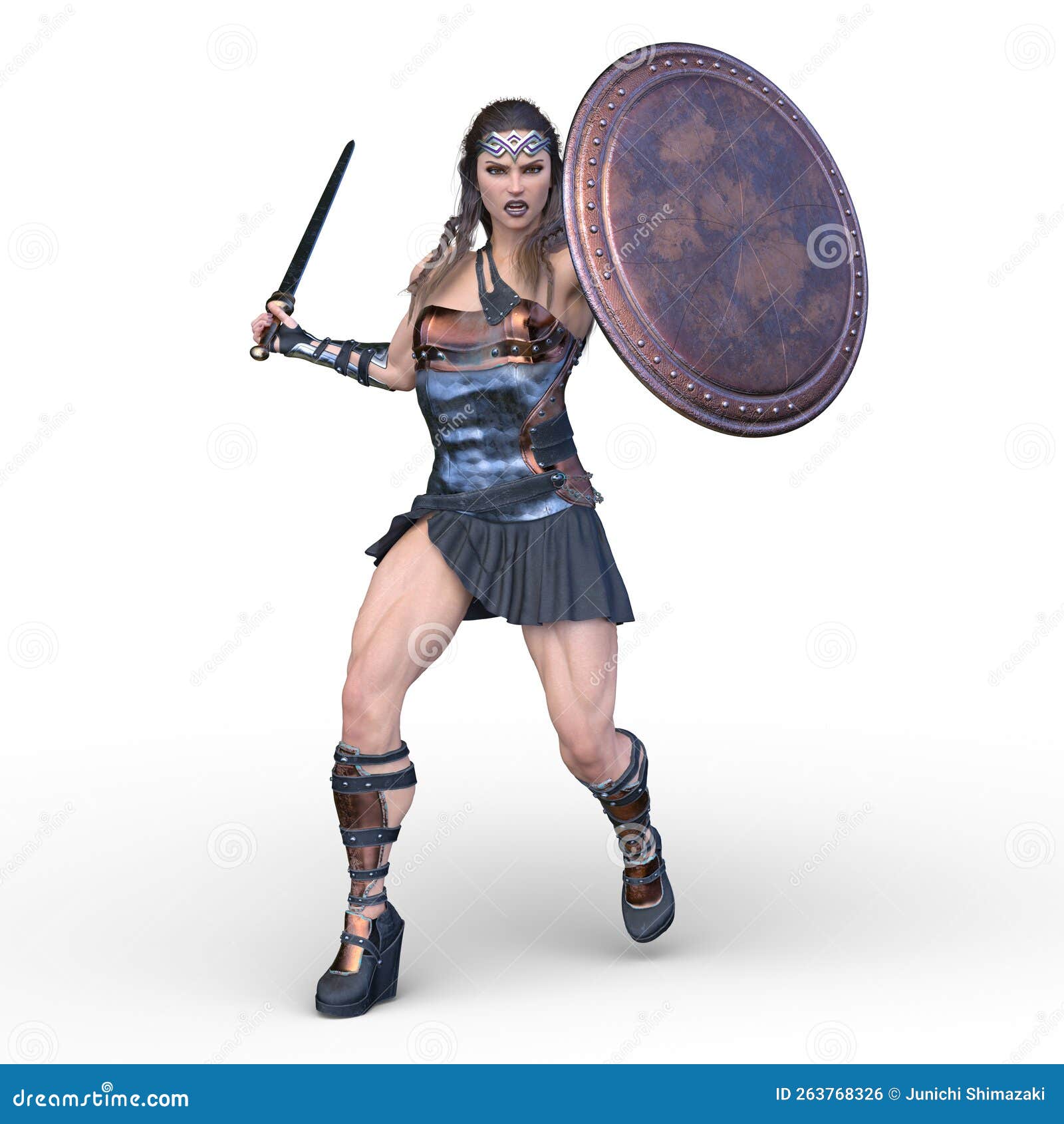 3D Rendering of a Female Gladiator Stock Illustration - Illustration of ...