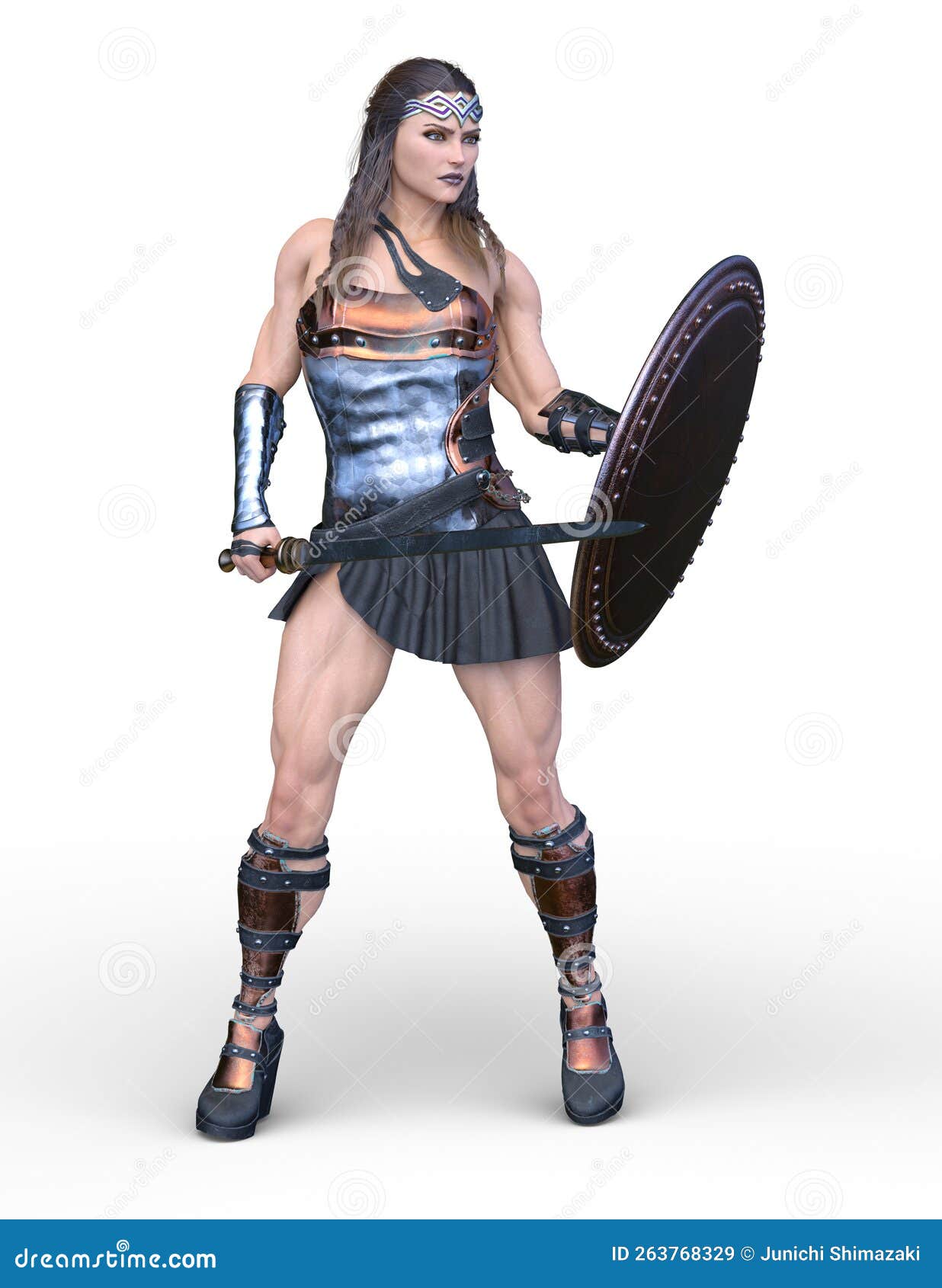 3D Rendering of a Female Gladiator Stock Illustration - Illustration of ...