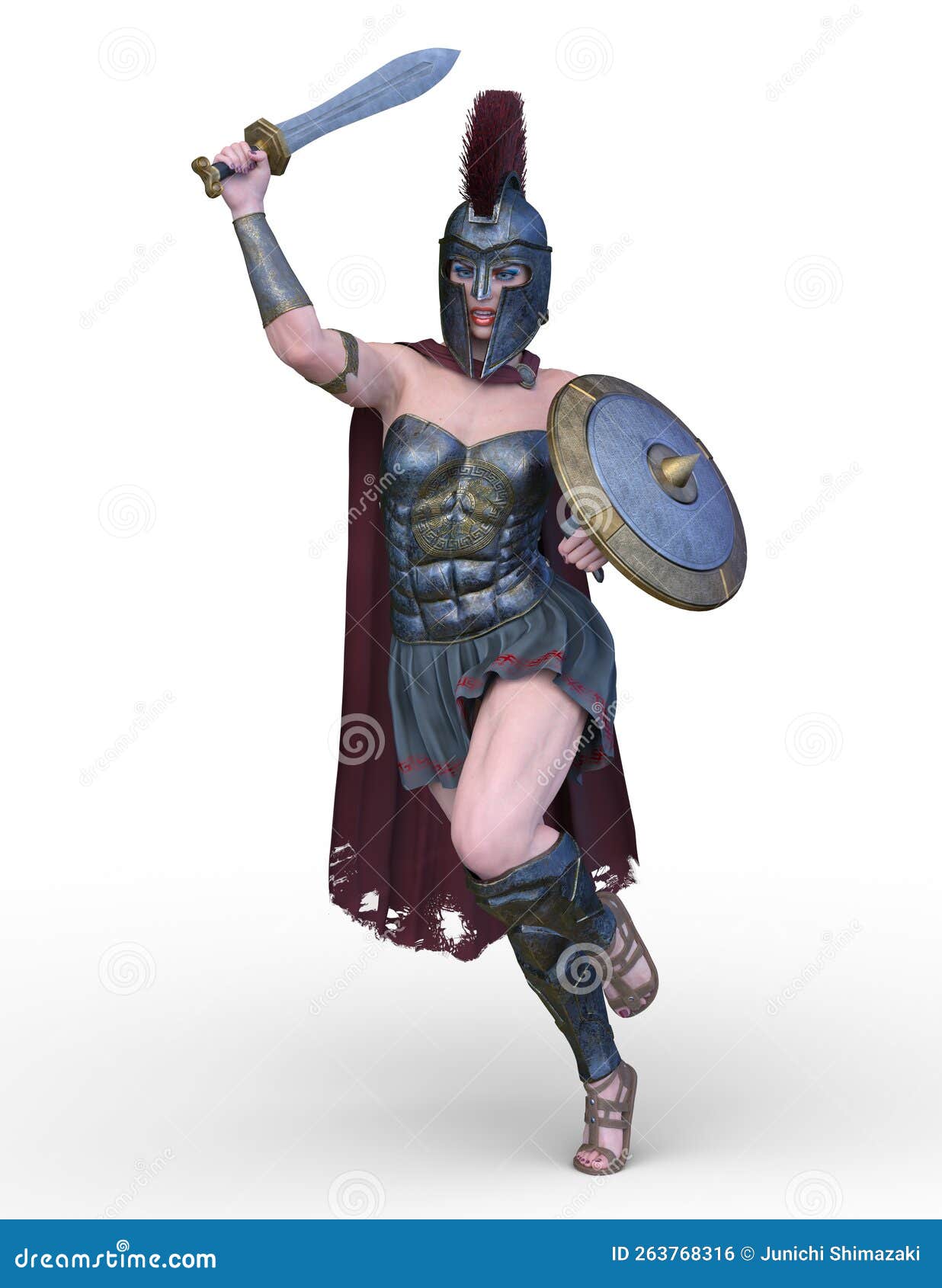 3D Rendering of a Female Gladiator Stock Illustration - Illustration of ...