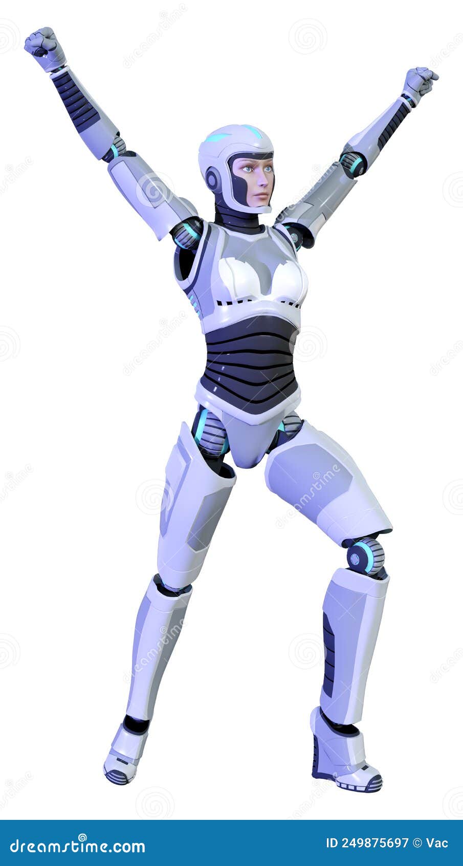 3D Rendering Female Robot on White Stock Illustration - Illustration of ...