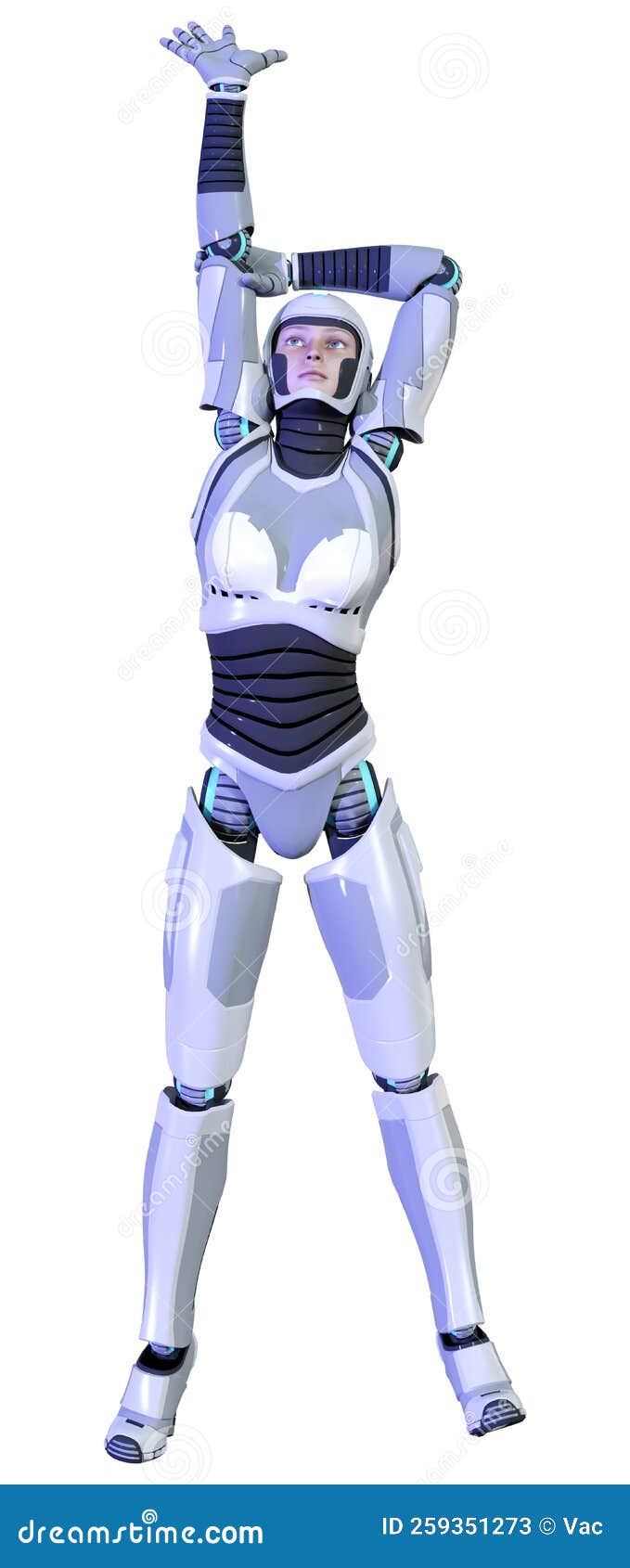 3D Rendering Female Robot on White Stock Illustration - Illustration of ...