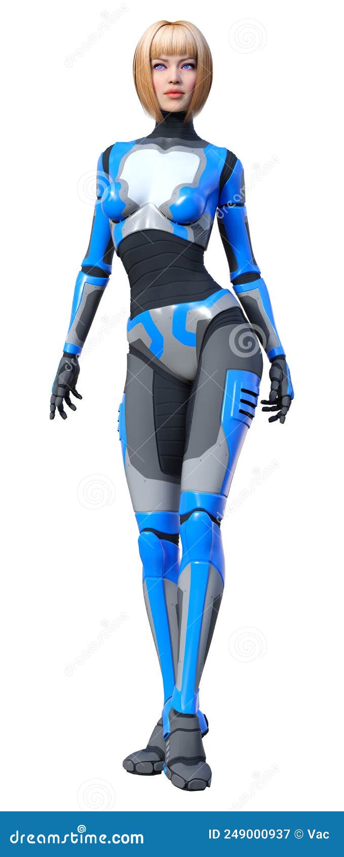 3D Rendering Female Robot on White Stock Illustration - Illustration of ...