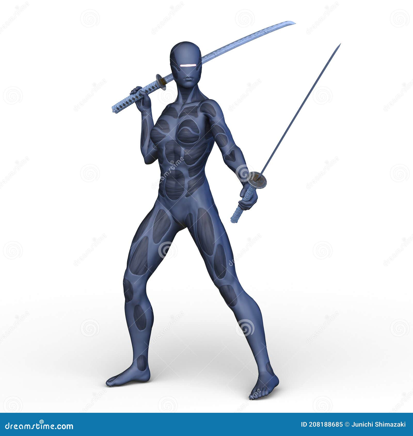 3D Rendering of Female Swordman Stock Illustration - Illustration of ...
