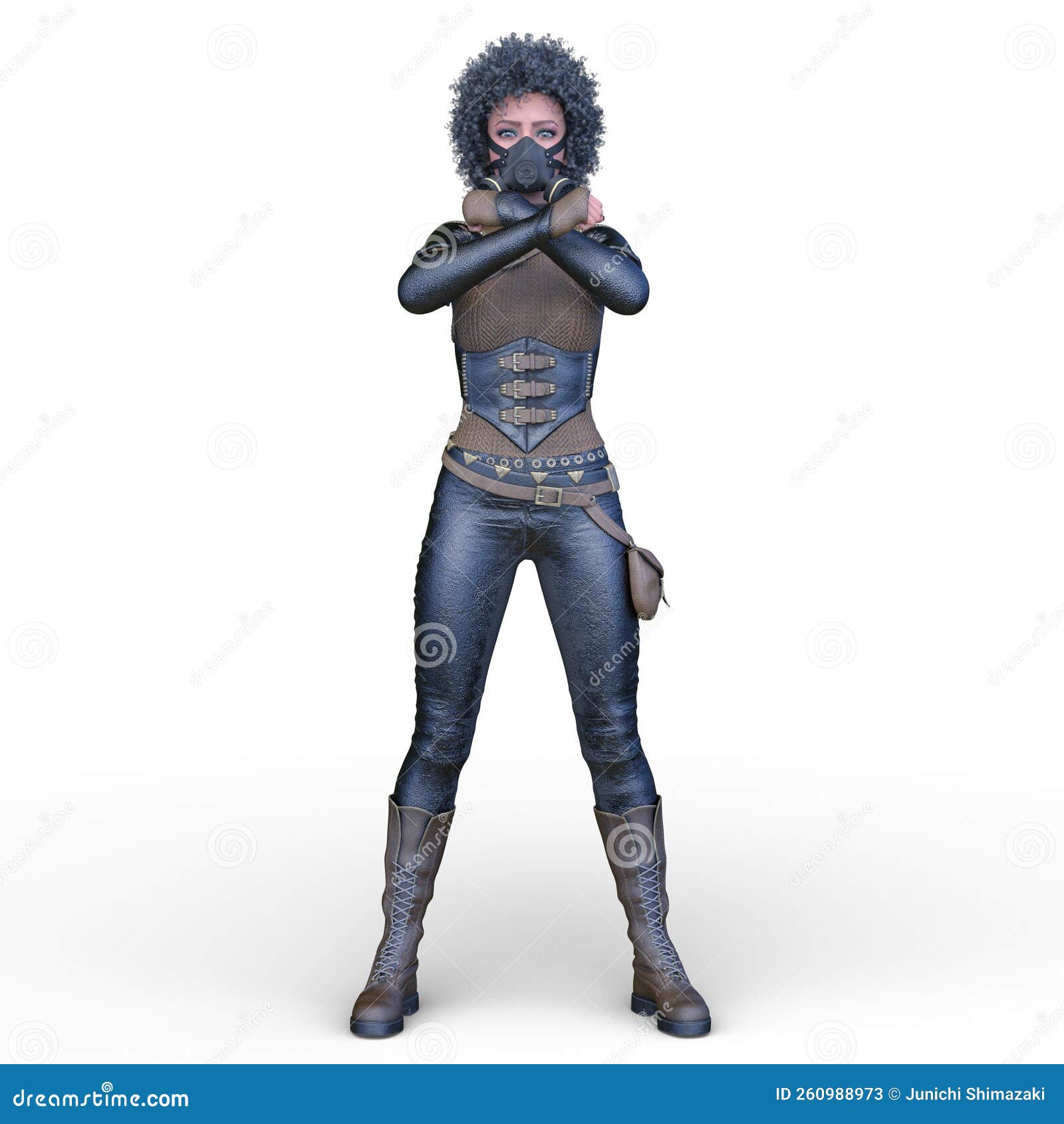 3D Rendering of a Female Warrior Stock Illustration - Illustration of ...