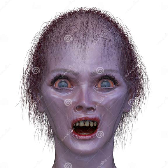 3D Rendering of a Female Zombie Face Stock Illustration - Illustration ...