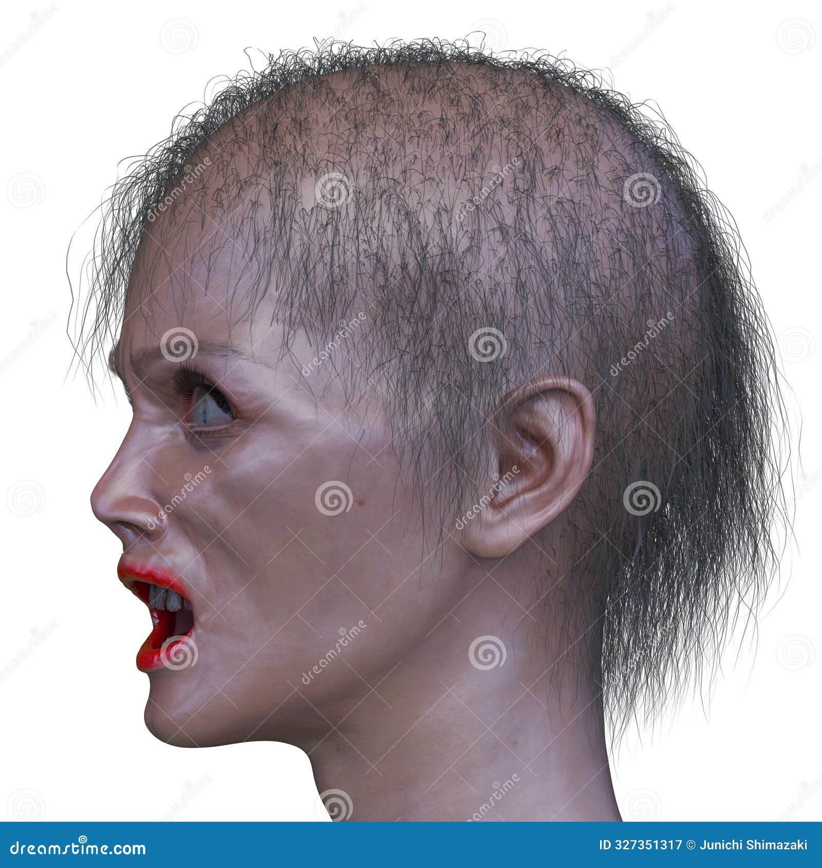 3D Rendering of a Female Zombie Face Stock Illustration - Illustration ...