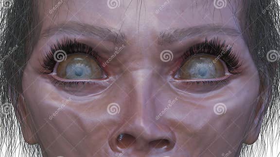 3D Rendering of a Female Zombie Face Stock Illustration - Illustration ...