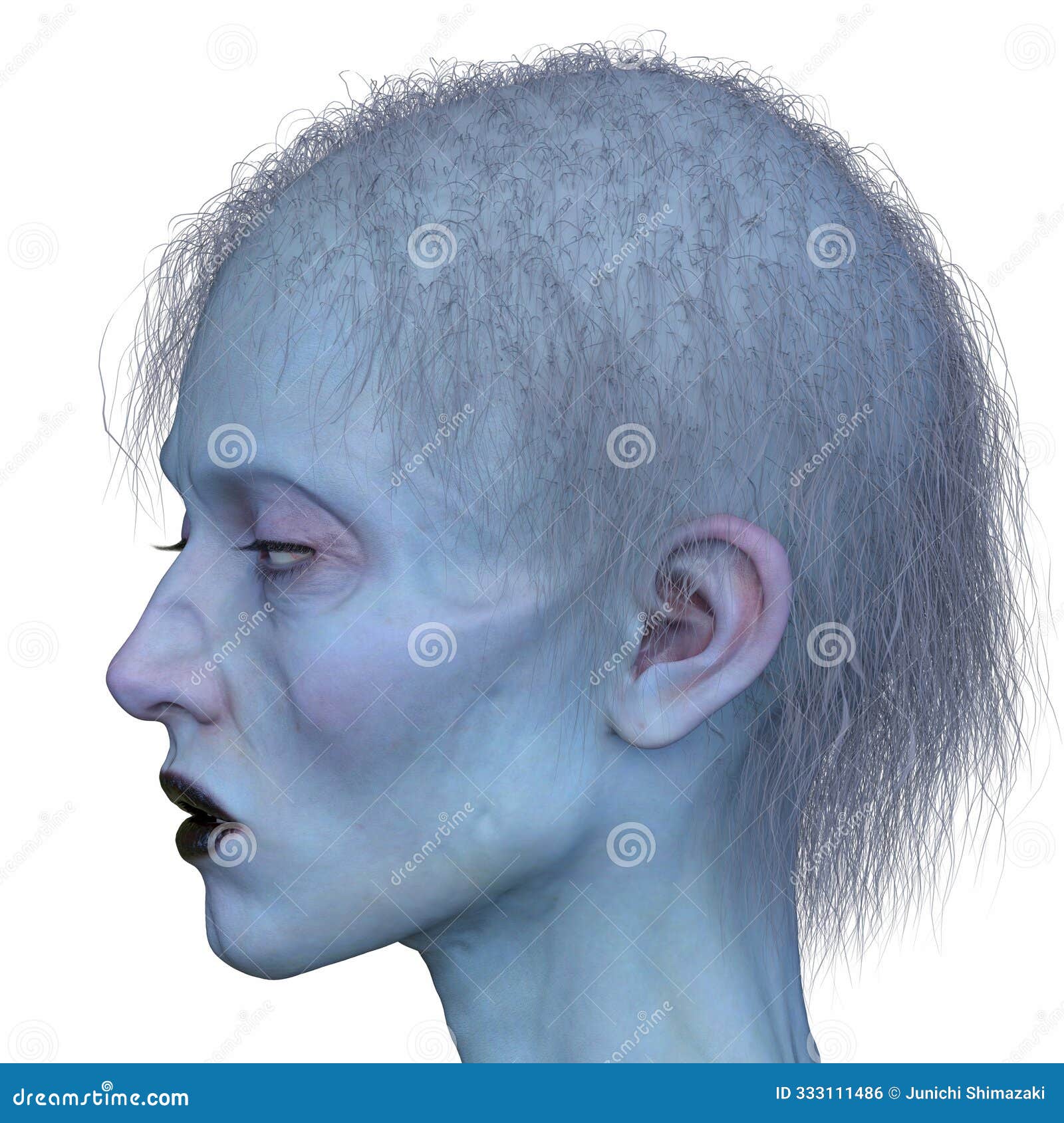 3D Rendering of a Female Zombie Face Stock Illustration - Illustration ...