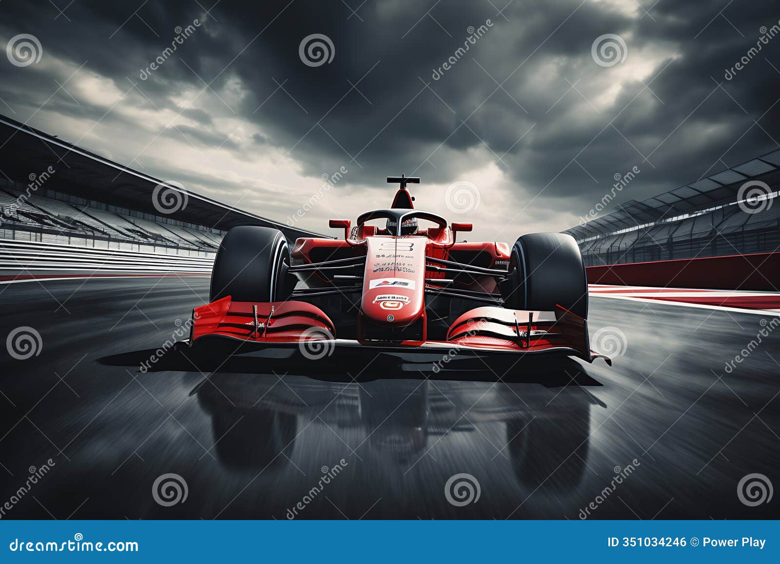 3D Rendering of a Ferrari F1 Race Car on the Track Stock Illustration ...