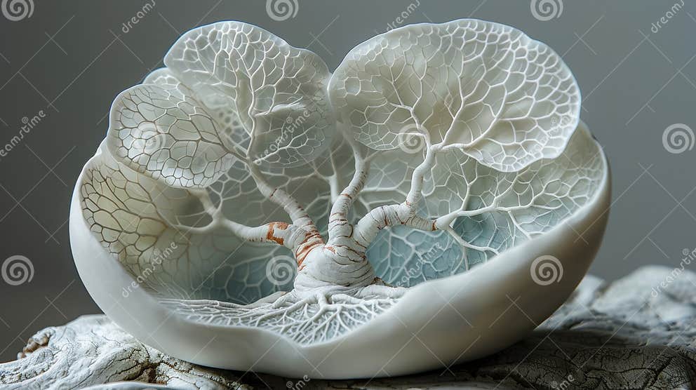 3D Rendering of a Fetus Curled Up Inside of a White Translucent Egg ...