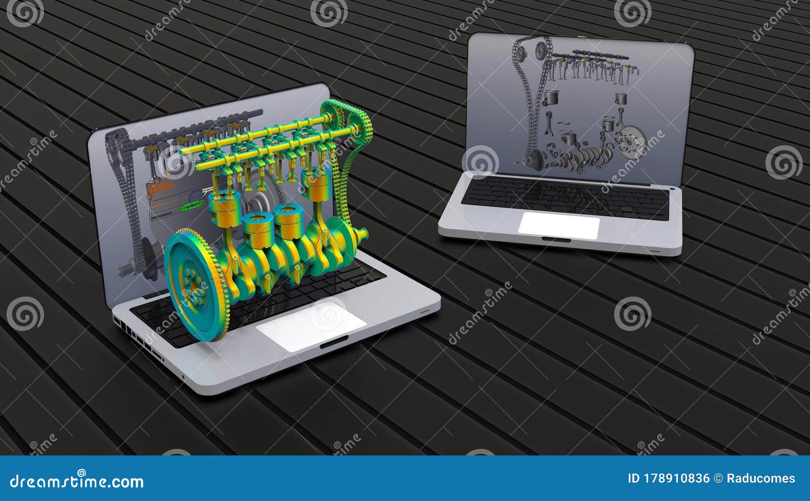 3D Rendering - Finite Element Analysis 4 in Line Engine Stock ... 3D Rendering - Finite Element Analysis 4 in Line Engine Stock ...