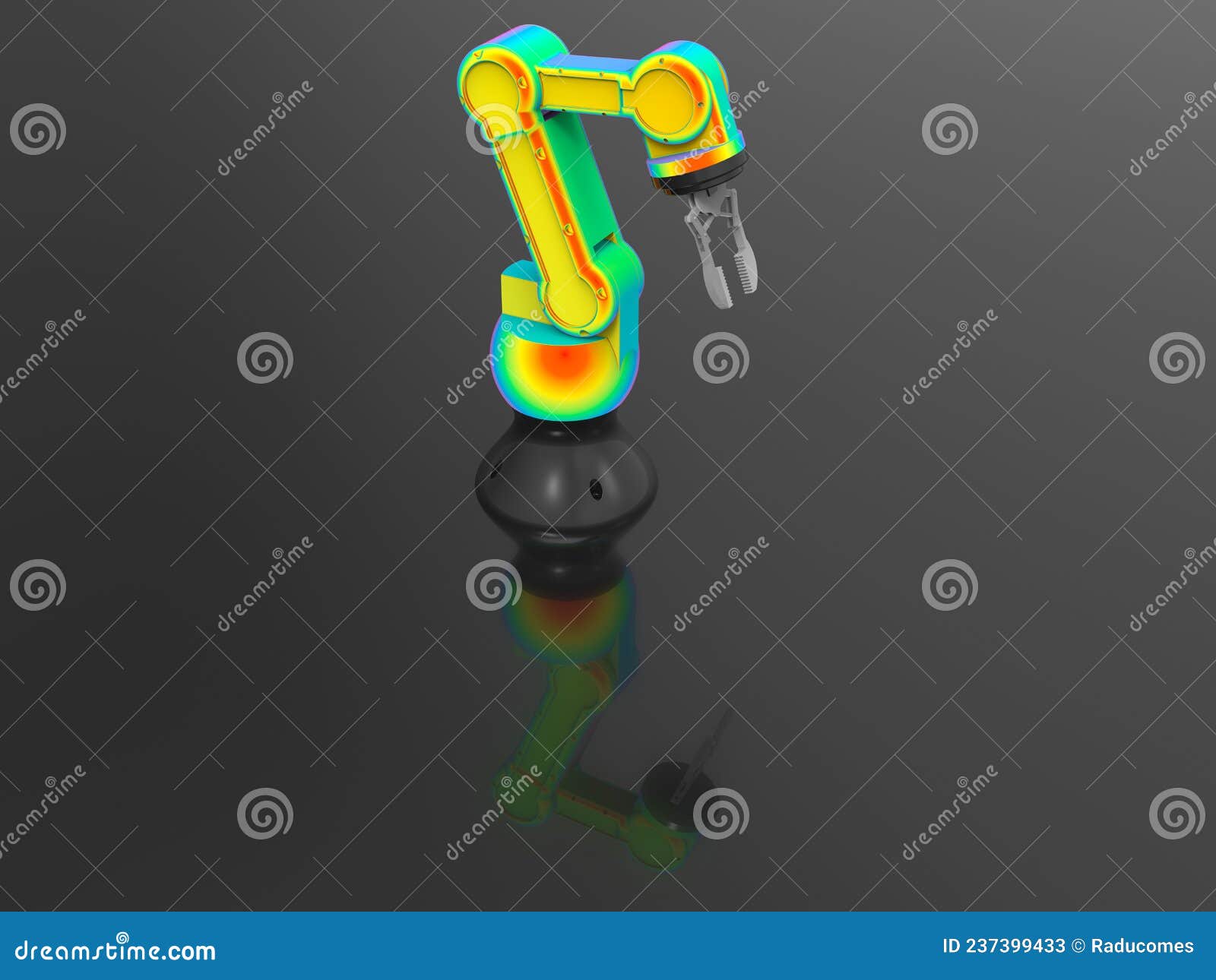 3D Rendering - Finite Element Analysis of a Robotic Arm Stock ...