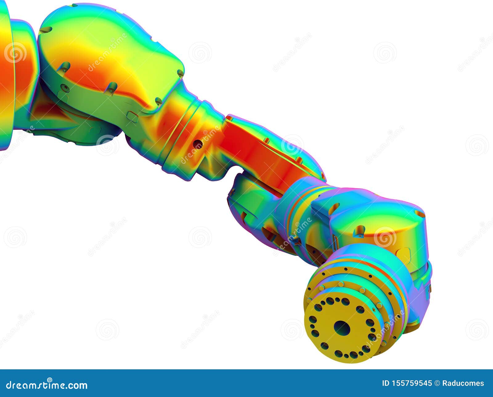 3d Rendering Finite Element Analysis Robotic Arm Stock Illustration