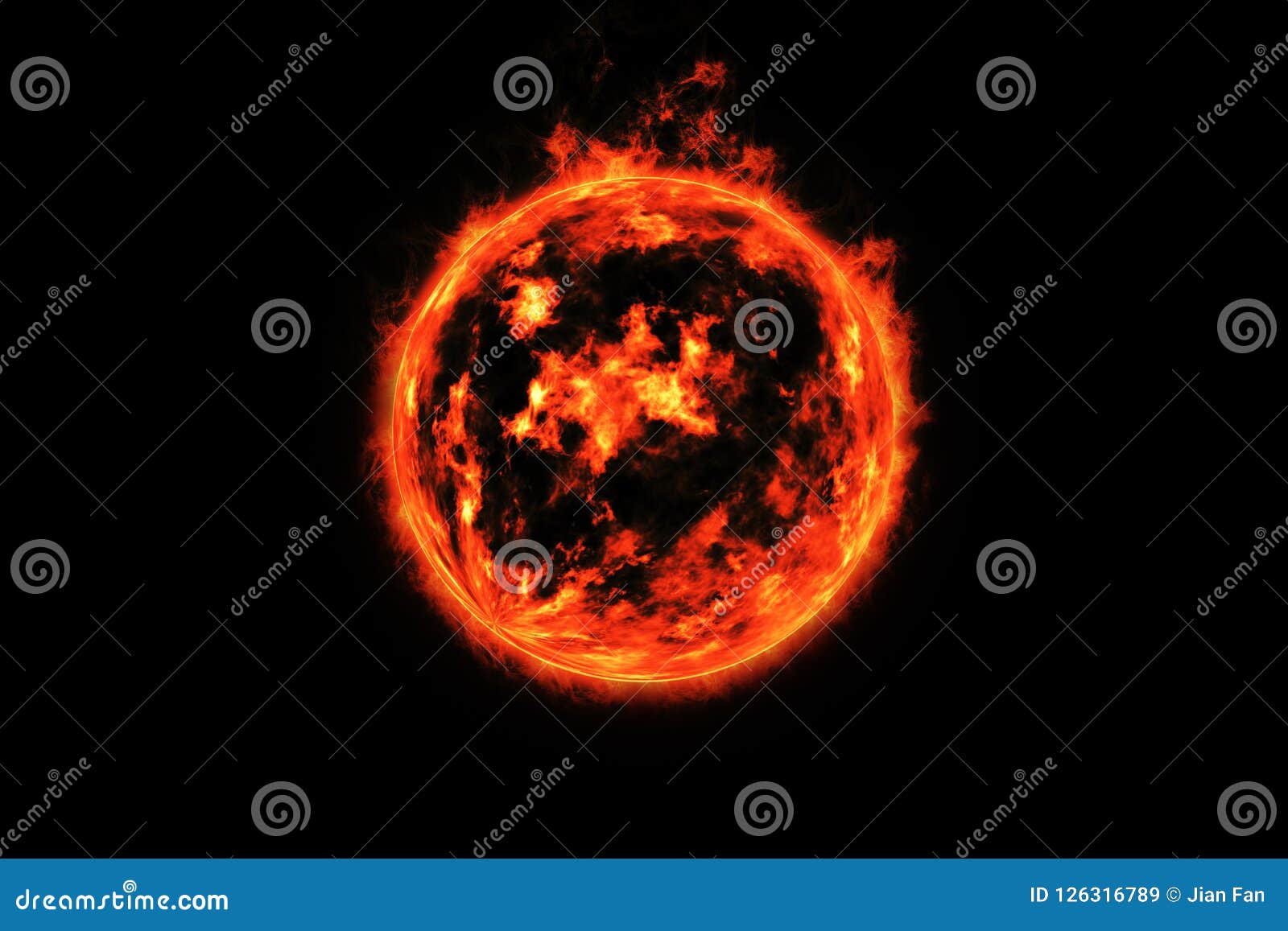 3d Rendering, Fireball, Flaming Fire Stock Illustration - Illustration ...