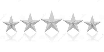 3d Rendering Five Silver Stars Stock Illustration - Illustration of ...