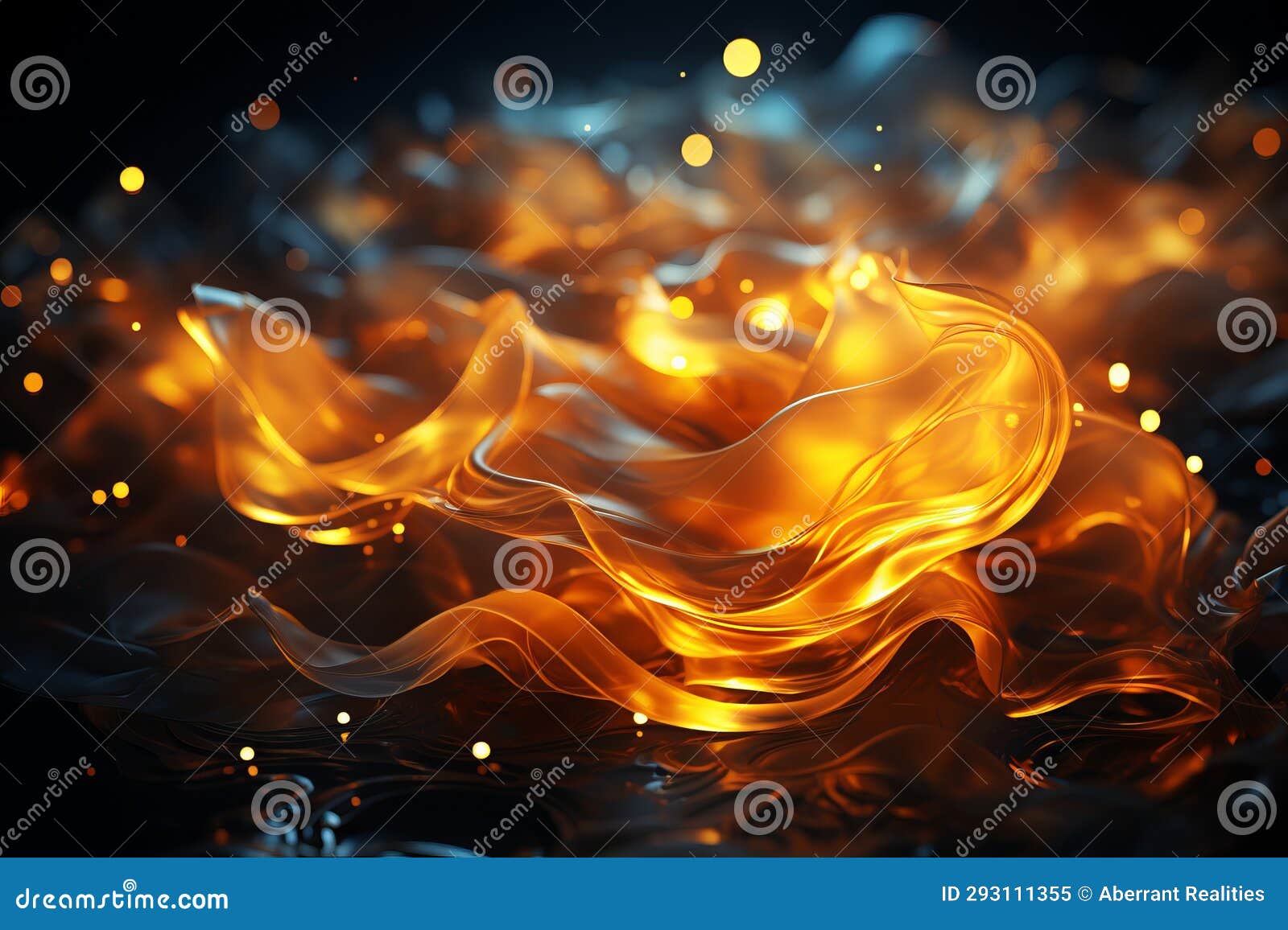 3d Rendering of Flames on a Black Background Stock Illustration ...