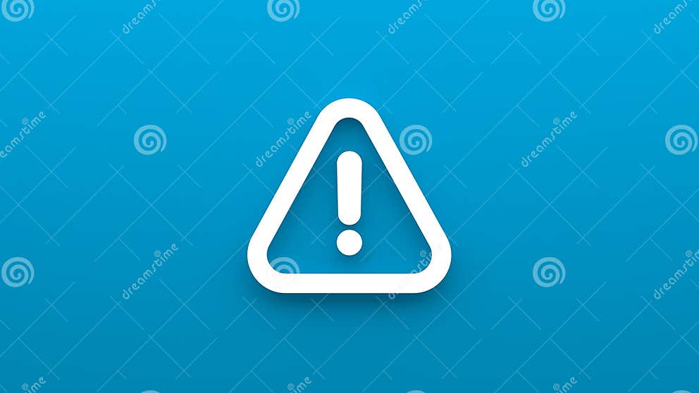 Minimalistic Exclamation Mark Icon. 3d Rendering of a Flat Icon on a ...