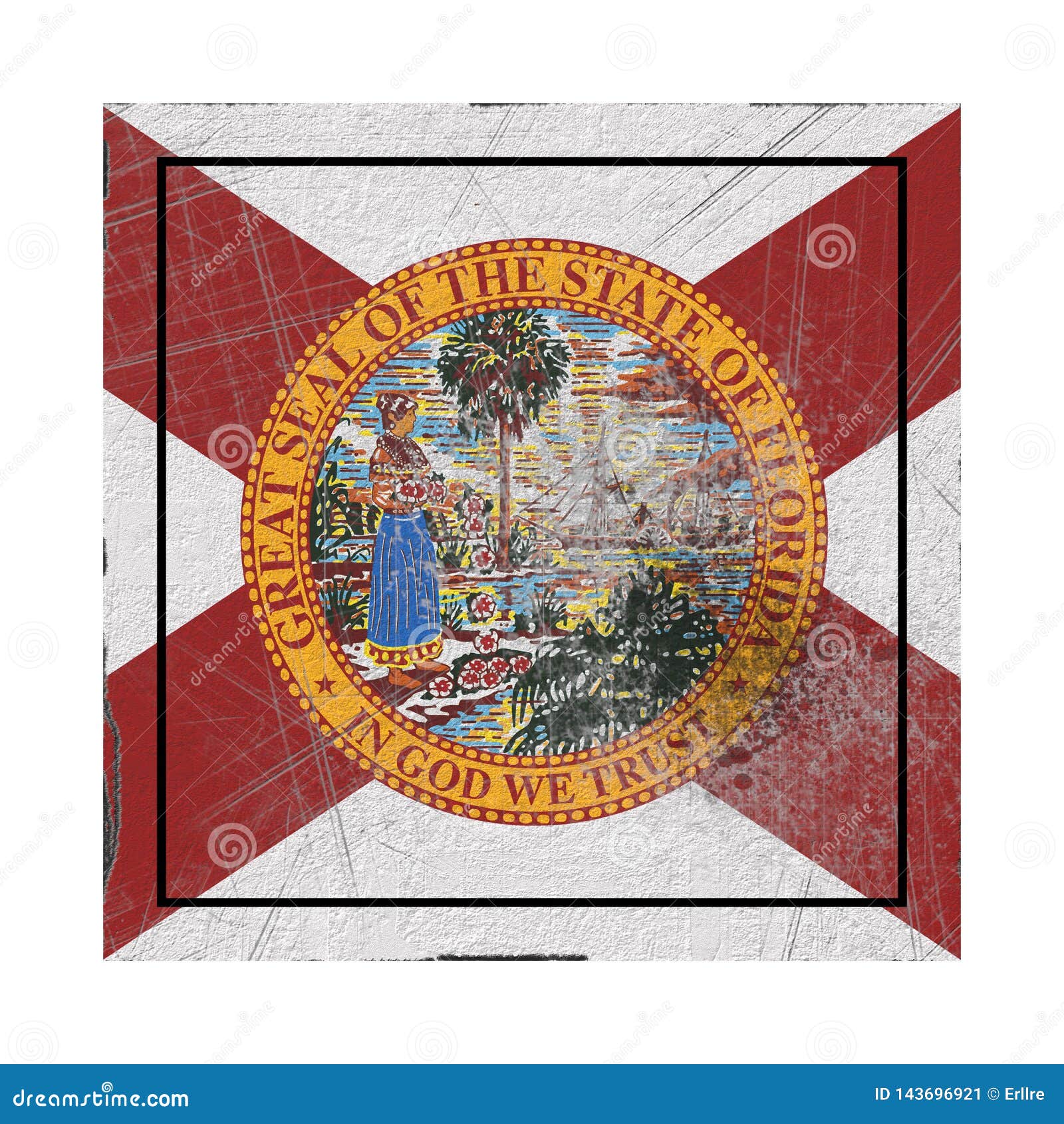 Old Florida State flag stock illustration. Illustration of dirty ...