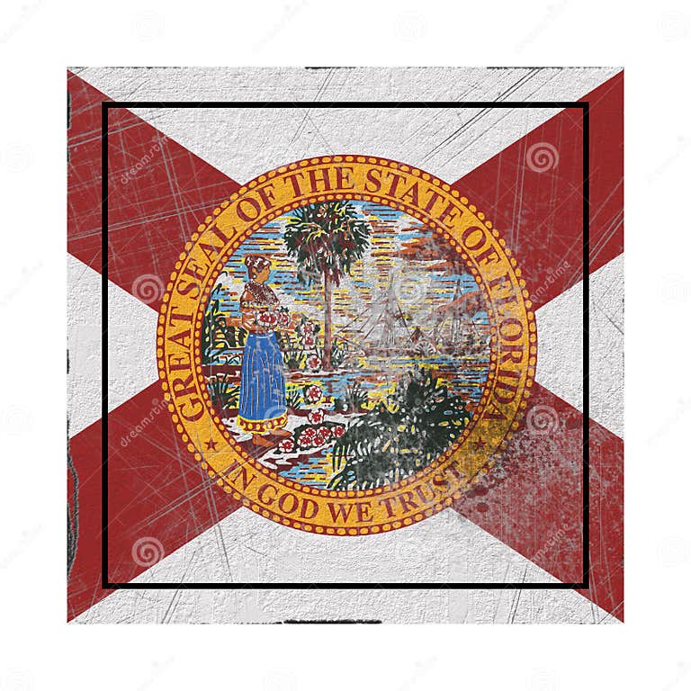 Old Florida State flag stock illustration. Illustration of dirty ...