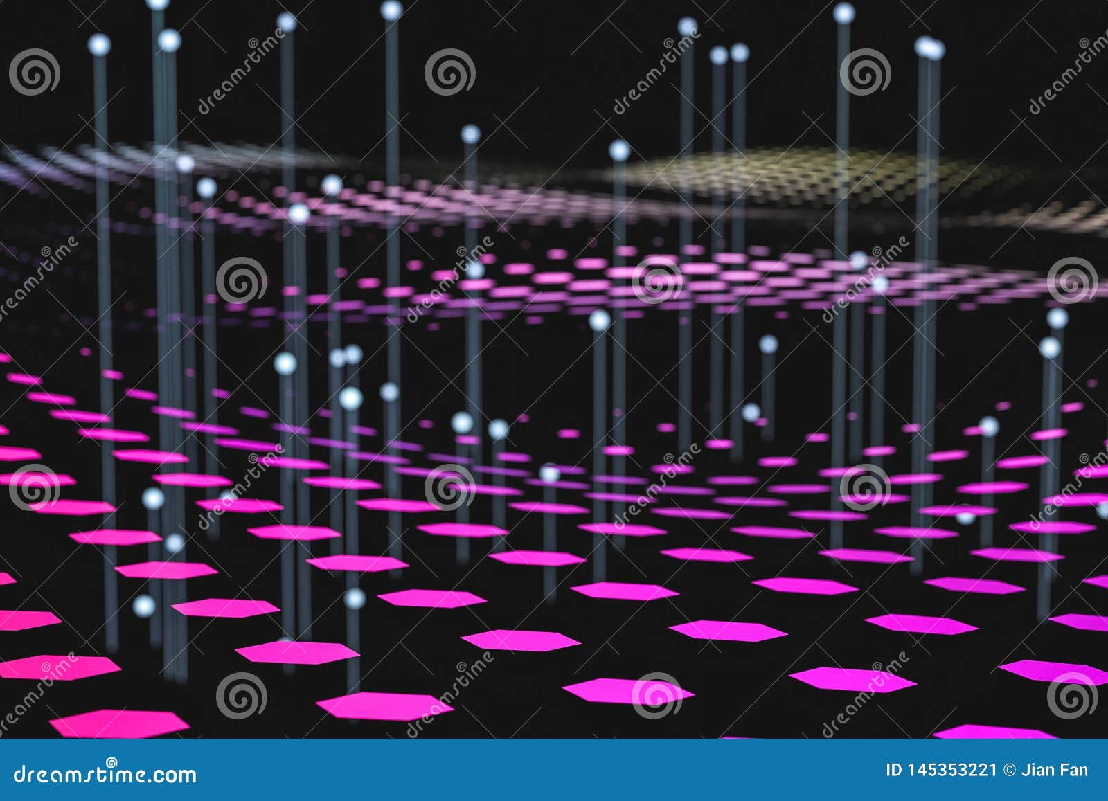 3d Rendering, Flow Dot with Gradient Background Stock Illustration ...
