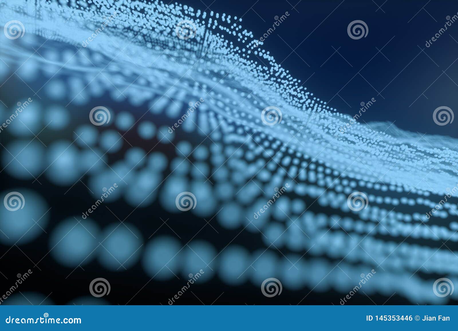 3d Rendering, Flow Dot with Gradient Background Stock Illustration ...