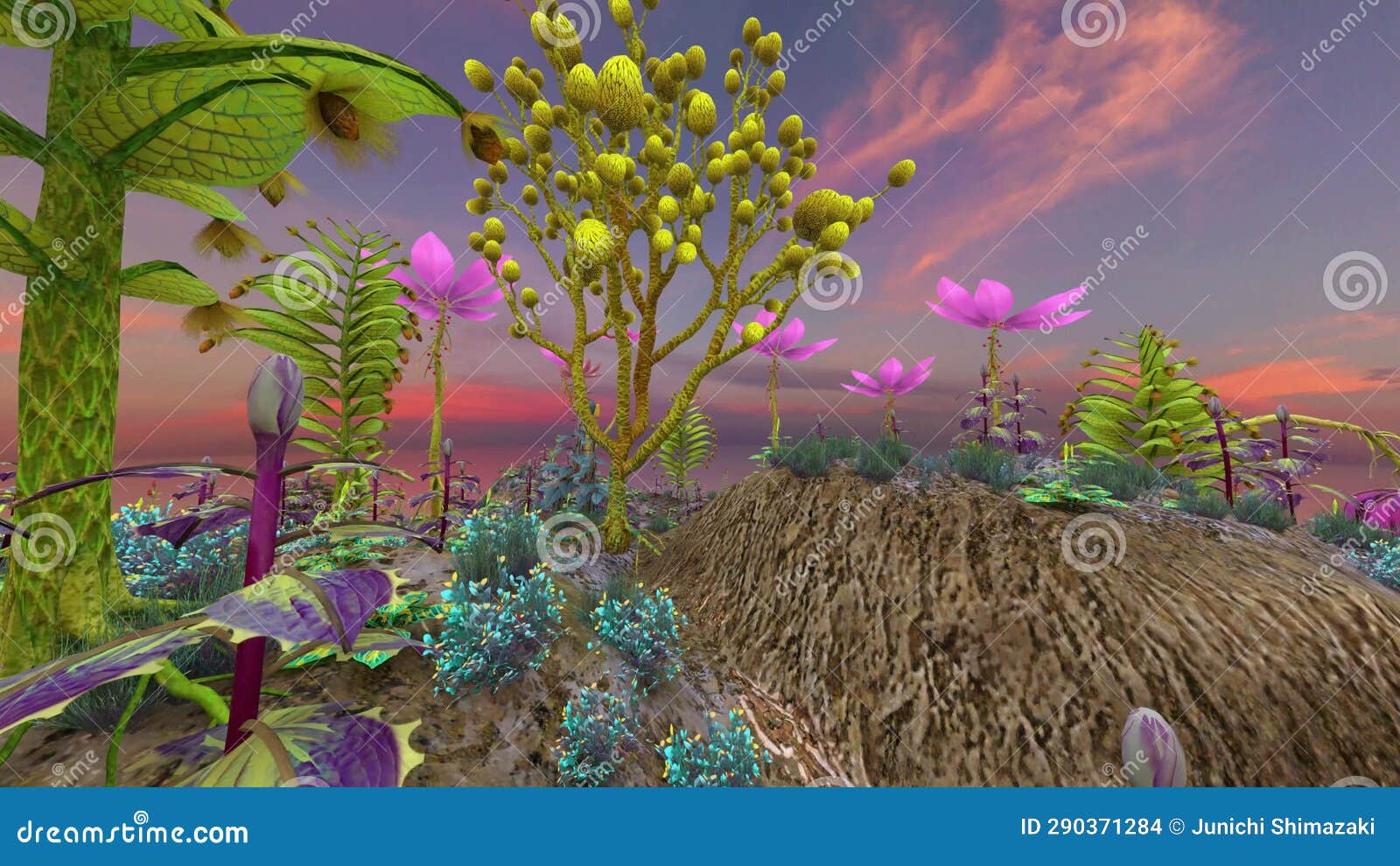 3D Rendering of the Flower Blooming Path Stock Footage - Video of green ...