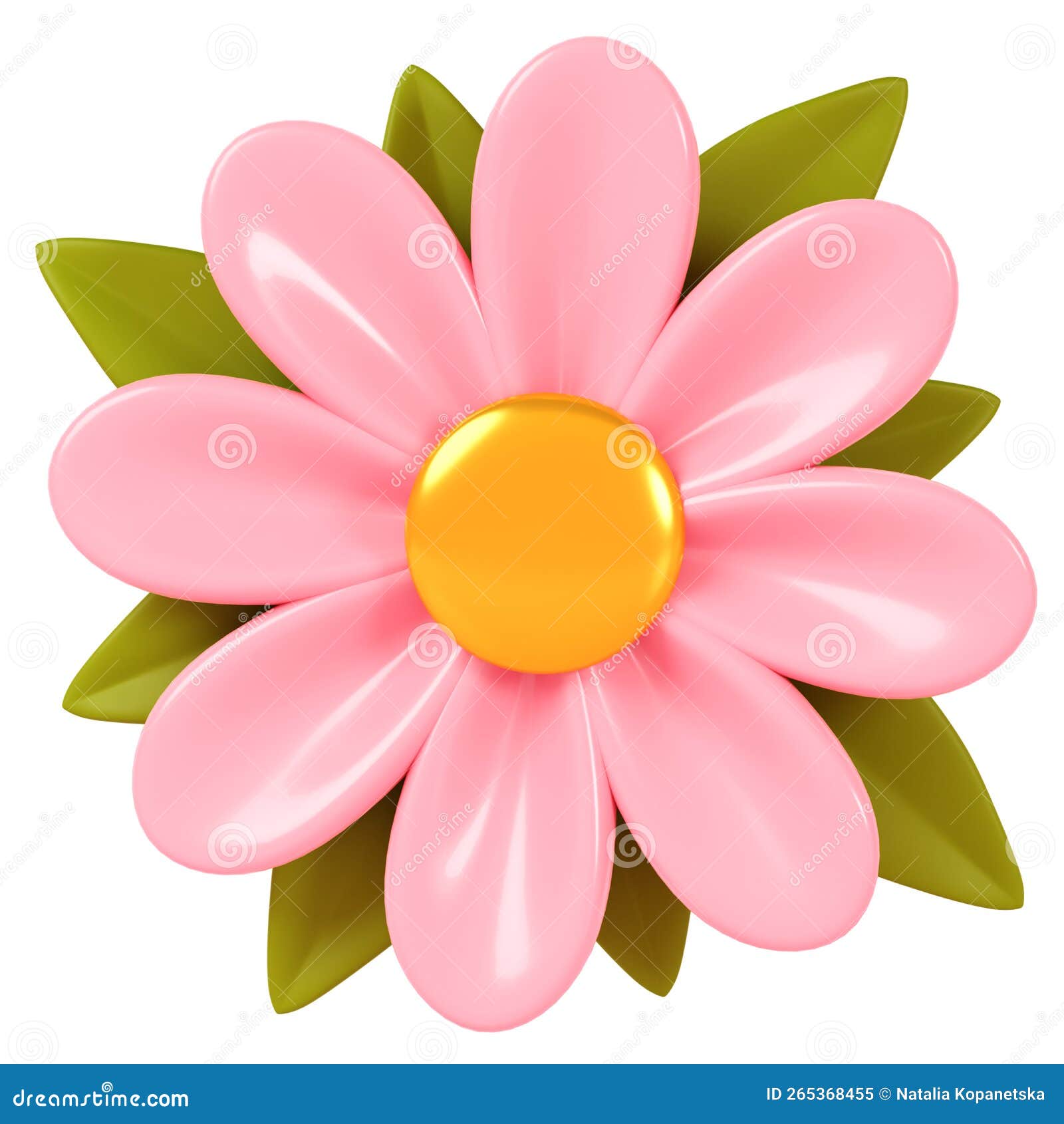 3D Rendering. Flower Isolated on Background Stock Illustration ...