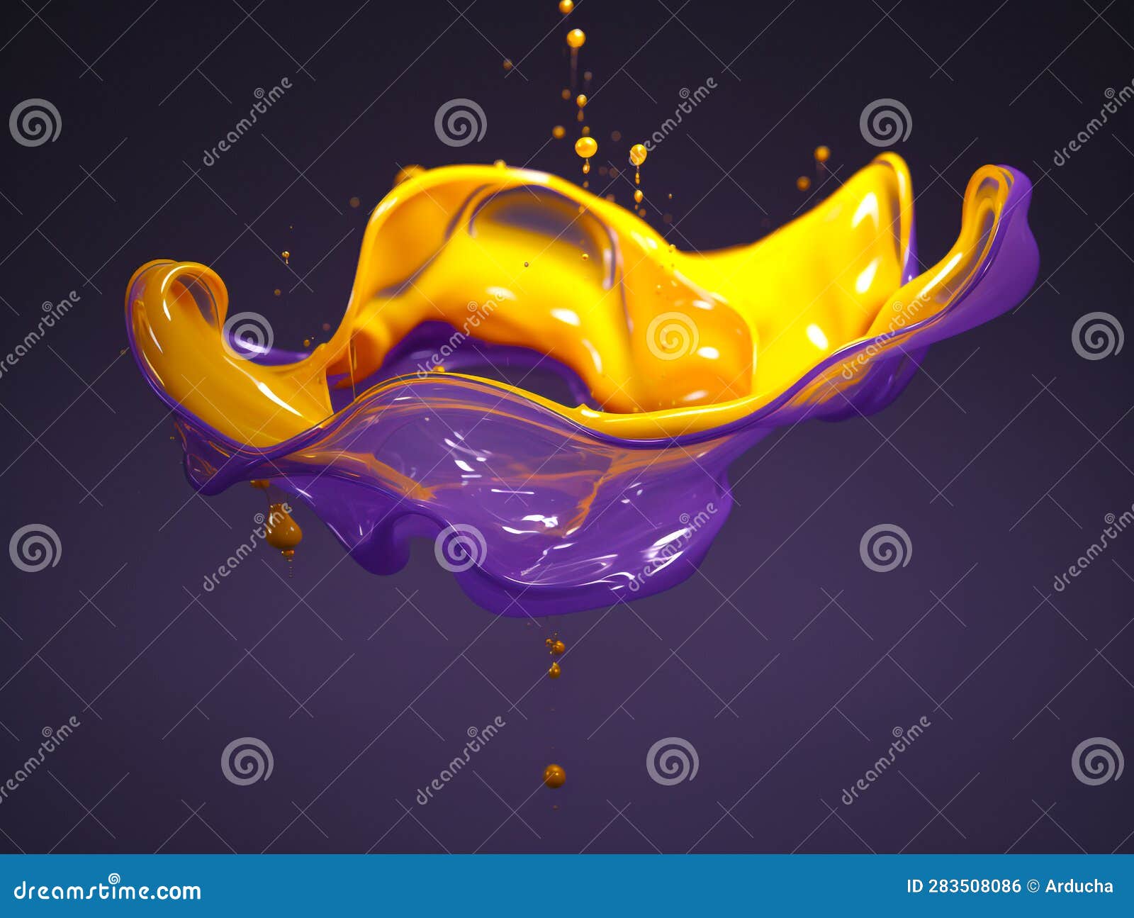 3d Rendering Fluid Blend Mixing Colors Beautifully Stock Illustration ...