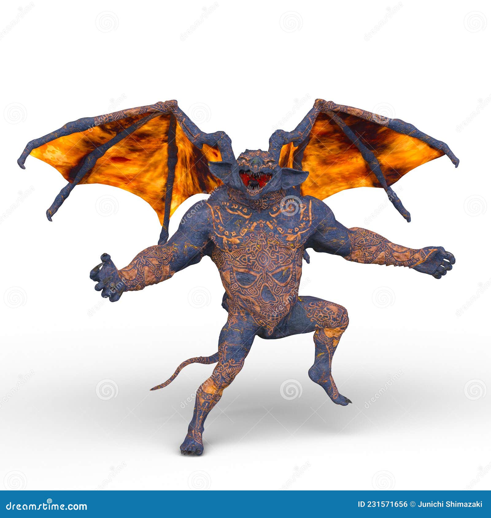 3D Rendering of a Flying Monster Stock Illustration - Illustration of ...