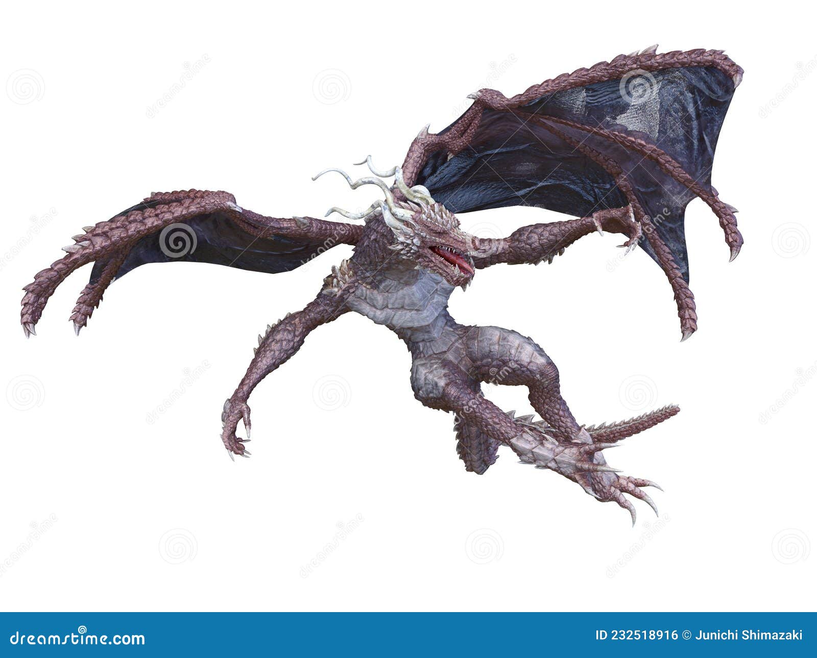 3D Rendering of a Flying Monster Stock Illustration - Illustration of ...