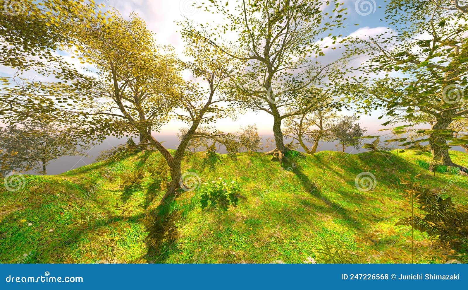 3D rendering of the forest stock illustration. Illustration of trekking ...