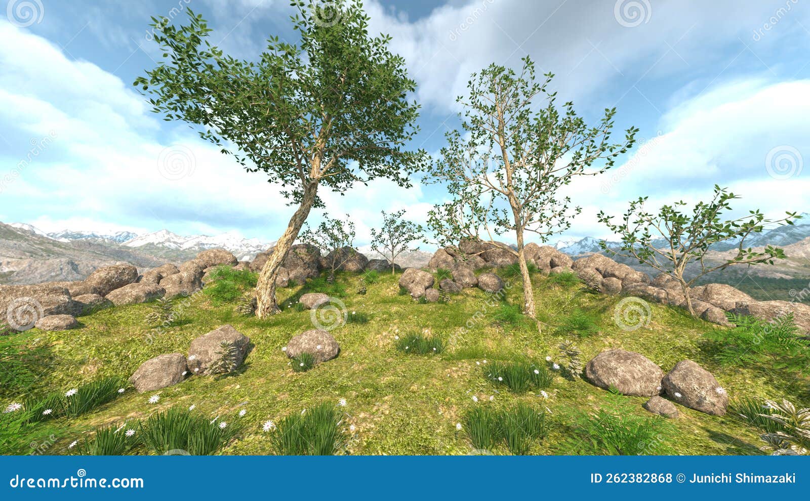 3D rendering of the forest stock illustration. Illustration of green ...