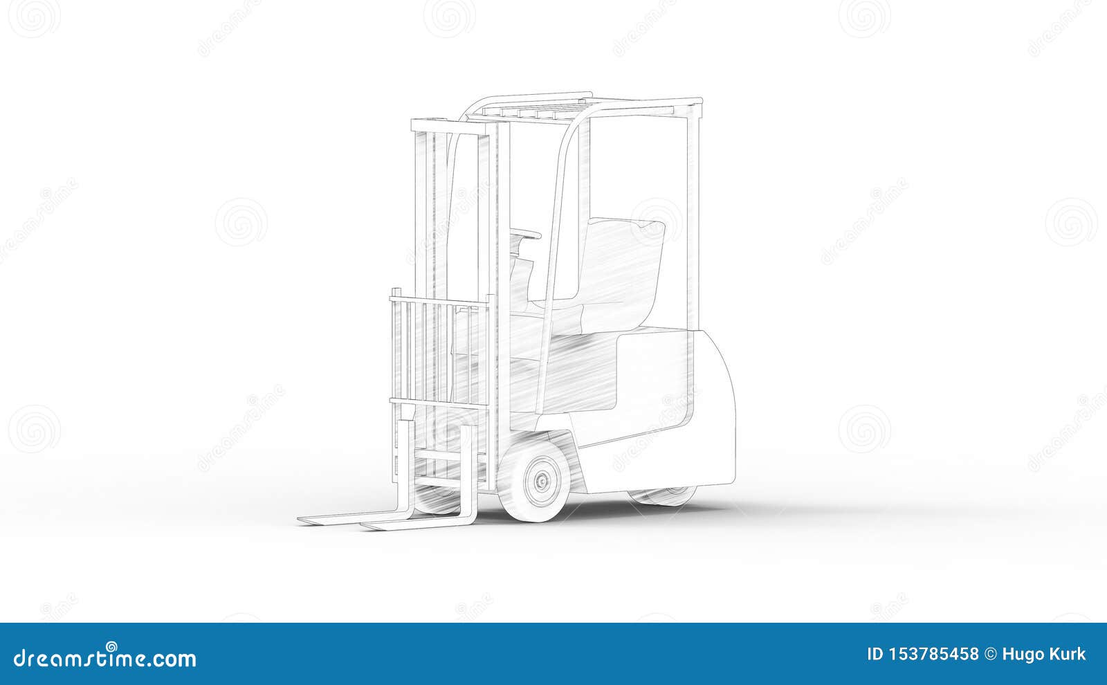 3d Rendering of a Fork Lift Isolated in White Background Stock ...