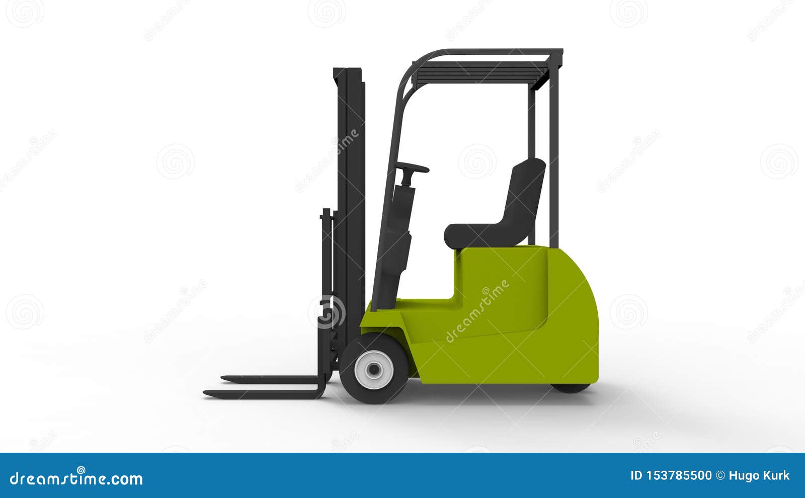 3d Rendering of a Fork Lift Isolated in White Background Stock ...