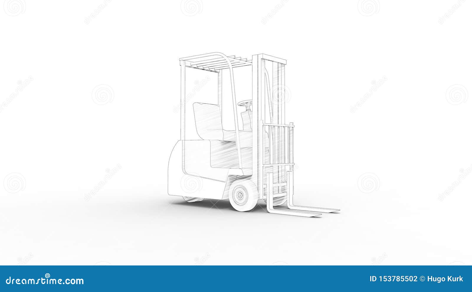 3d Rendering of a Fork Lift Isolated in White Background Stock ...