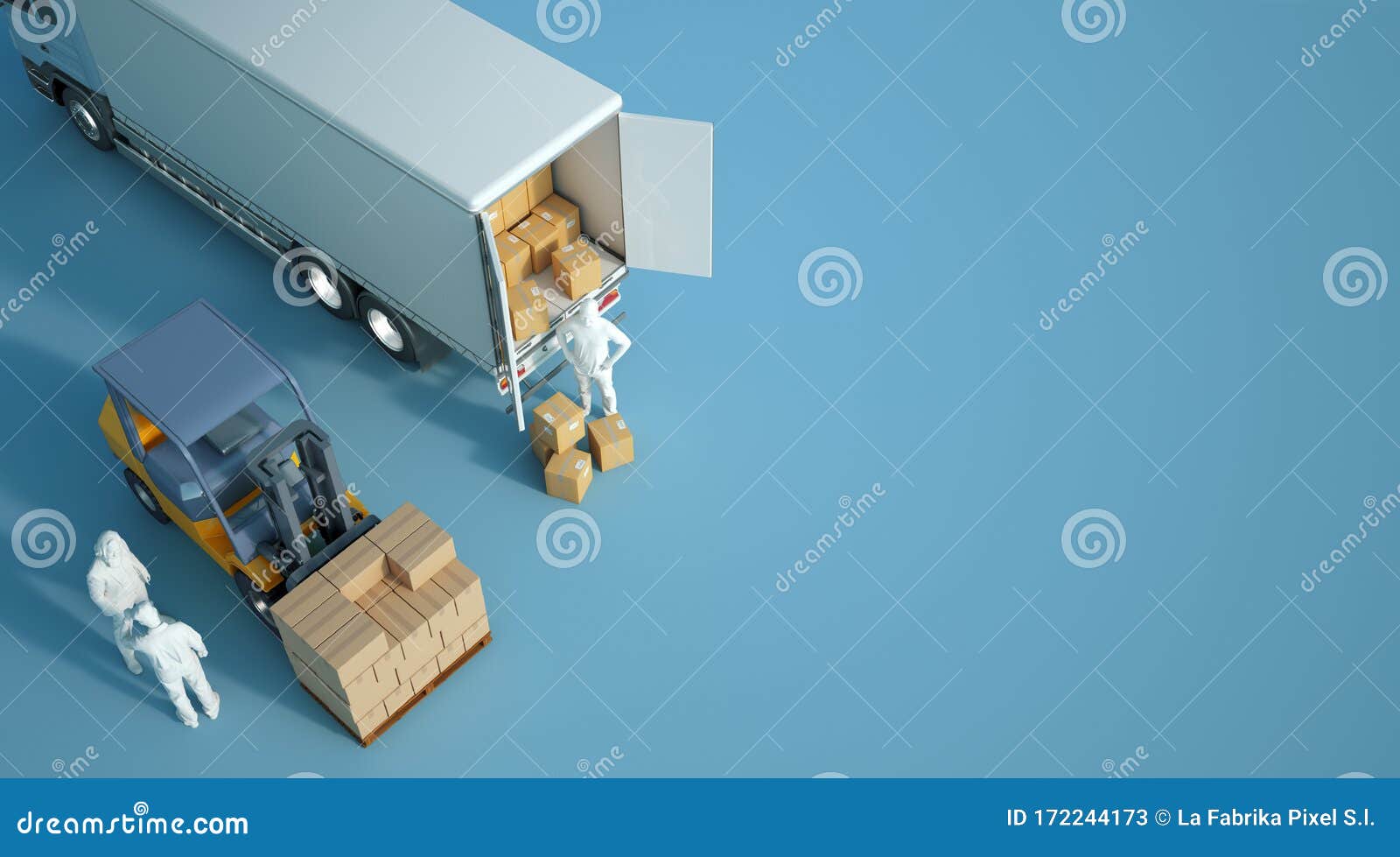Loading Truck on a Warehouse Stock Illustration - Illustration of order ...