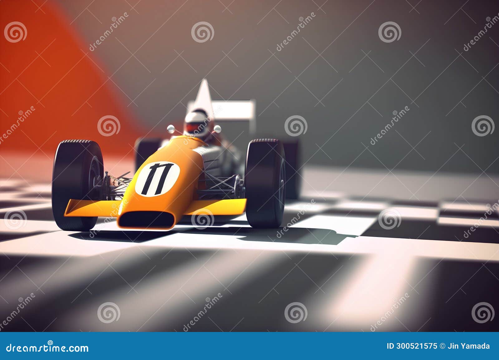 3d Rendering of a Formula Race Car on a Checkered Background Stock ...