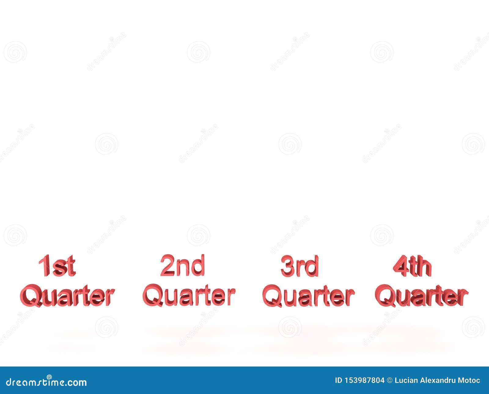 3D Rendering of of Four Fiscal Year Quarters Stock Illustration ...
