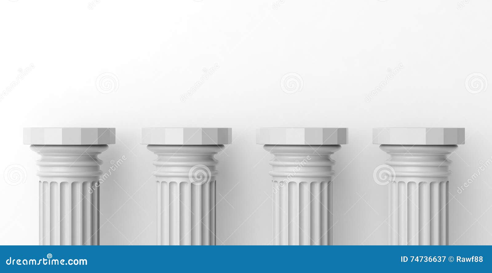 3d Rendering Four White Marble Pillars Stock Illustration ...