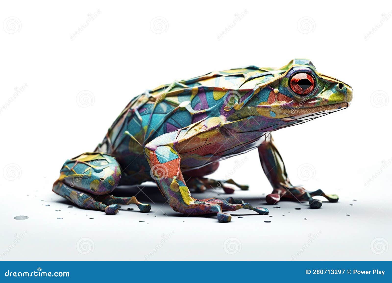 3d Rendering of a Frog in Low Poly Style Isolated on White Background ...